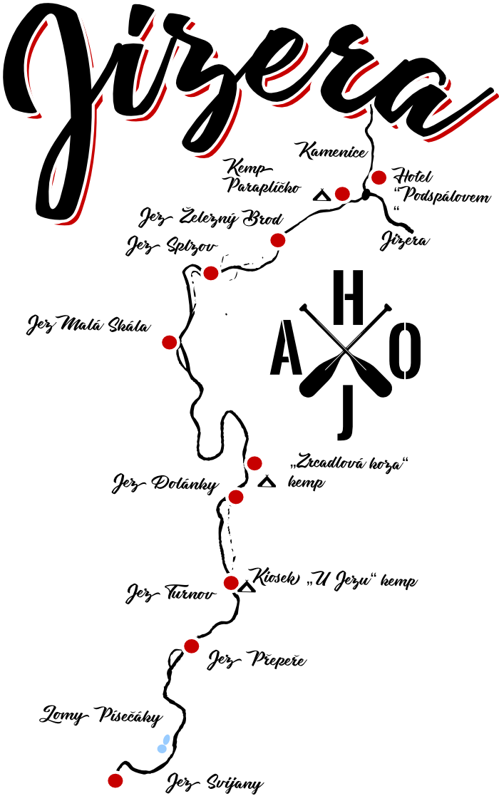 Tričko Jizera, mapa - 123triko.cz - kvalitní trička s jakýmkoliv potiskem